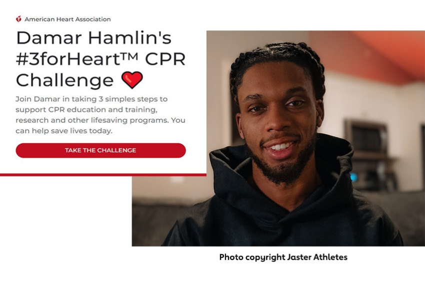 Photo | #3forheart™ - Damar Hamlin feature graphic | American Heart Association